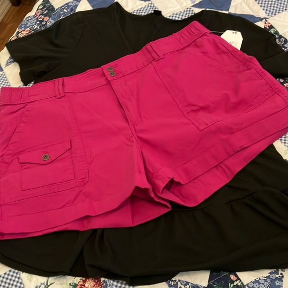 Time and Tru | Shorts | Time And Tru Pink Cargo Shorts Cotton Blend ...